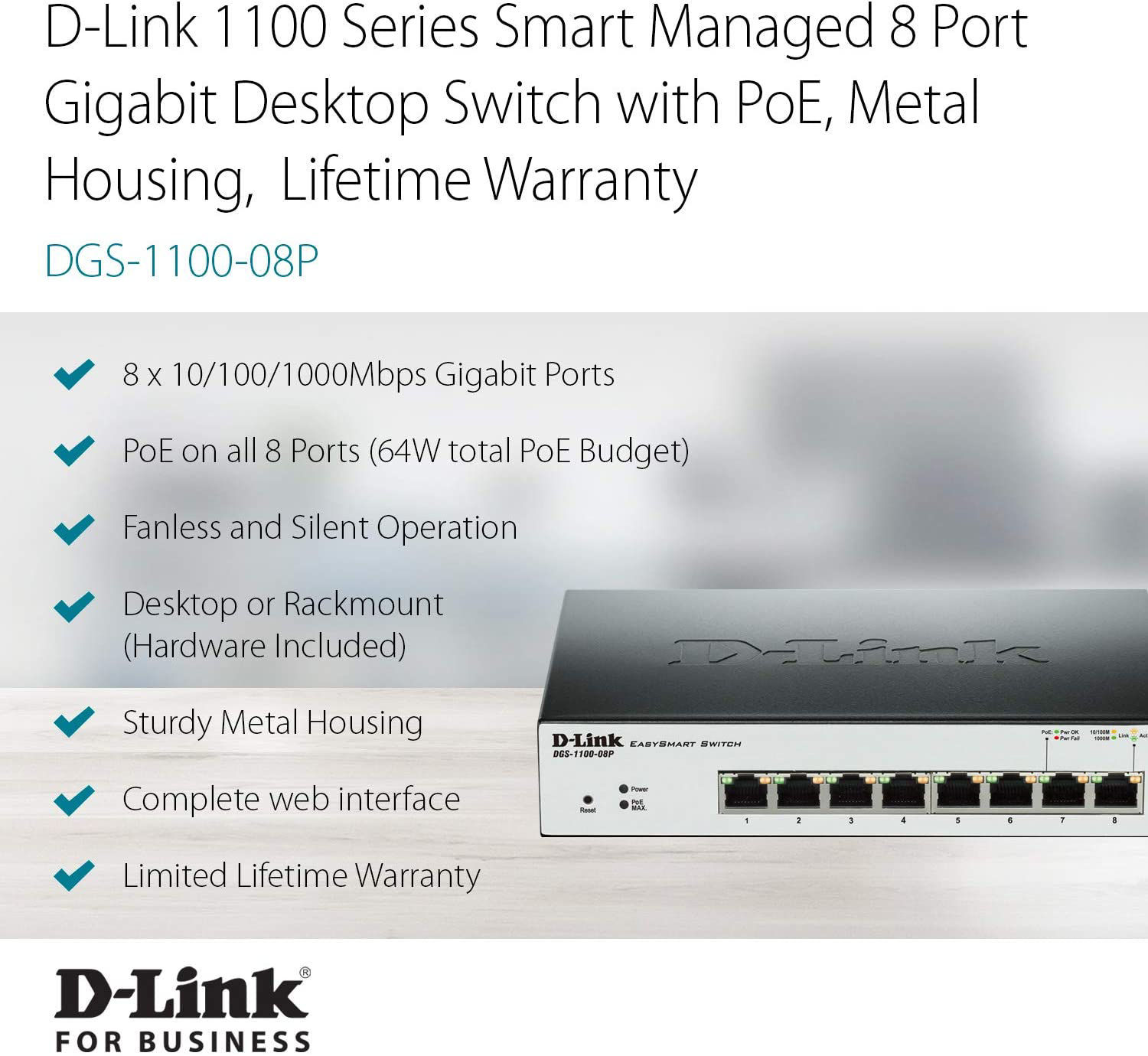 Reduxmax Online Shopping Store. D-Link PoE Switch, 8 Port Smart Managed ...